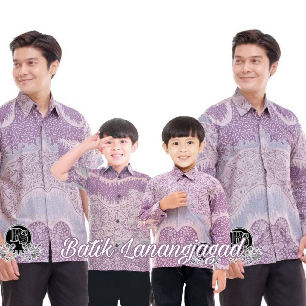 KEMEJA Men's Batik Father and Son Batik Boys' Batik Shirt Pyramid Motif ...