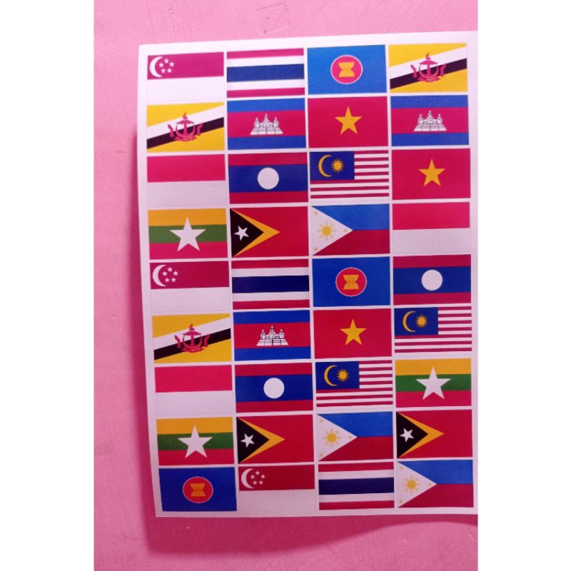 Asean Cheek Sticker Flag Sticker set Asean Country Flag | Shopee Singapore