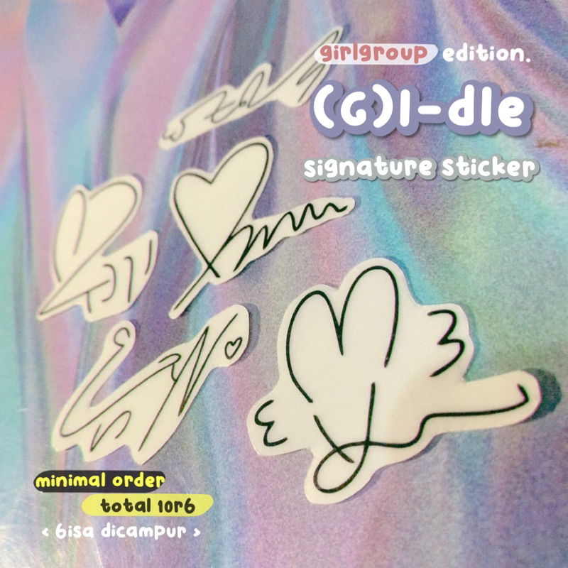 (g)i-dle Signature sticker transparent sticker sign kpop girlgroup idol ...