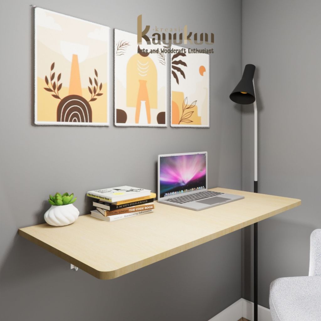 Kreasikayukuu Floating Desk Wall Folding Desk Laptop Desk Minimalist ...