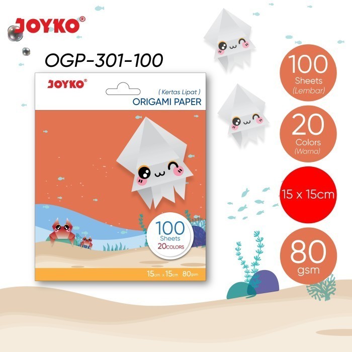 Origami Paper Joyko OGP-301-100 Art Folding Paper 15 x 15 cm | Shopee ...