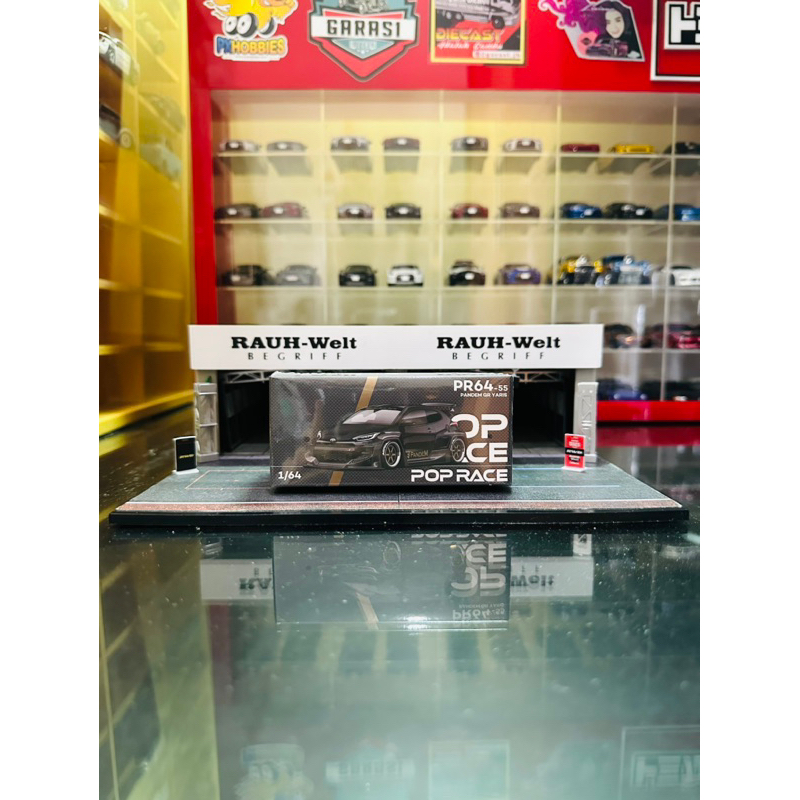 Pop Race 1:64 Pandem GR Yaris Dark Chrome Gold Rims Global Version ...