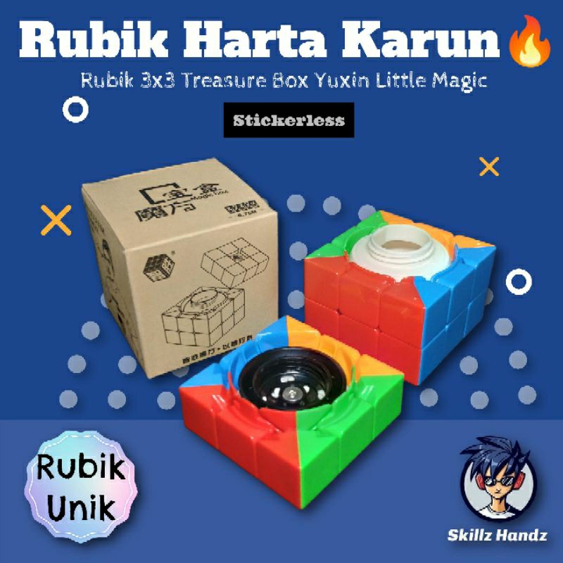 Rubik 3x3 Treasure Box Yuxin Little Magic (Stickerless) Unique Rubik ...