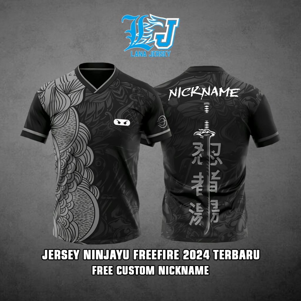 Newest NINJAYU ESPORT FREEFIRE JERSEY T-Shirt 2024 (free custom nickname) | Shopee Singapore