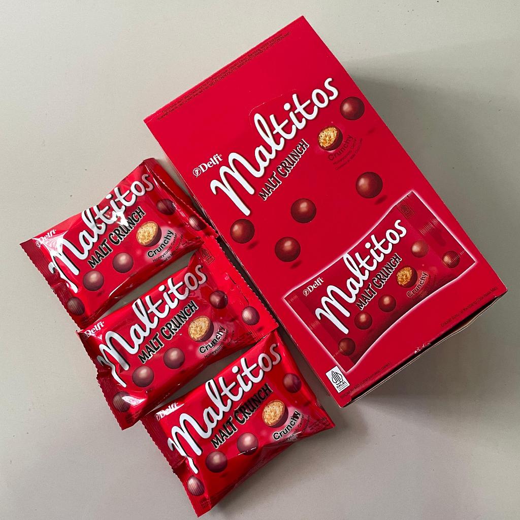 Chocolate DELFI MALTITOS MALT CRUNCH 30 GRAM (BOX/12Pc) | Shopee Singapore