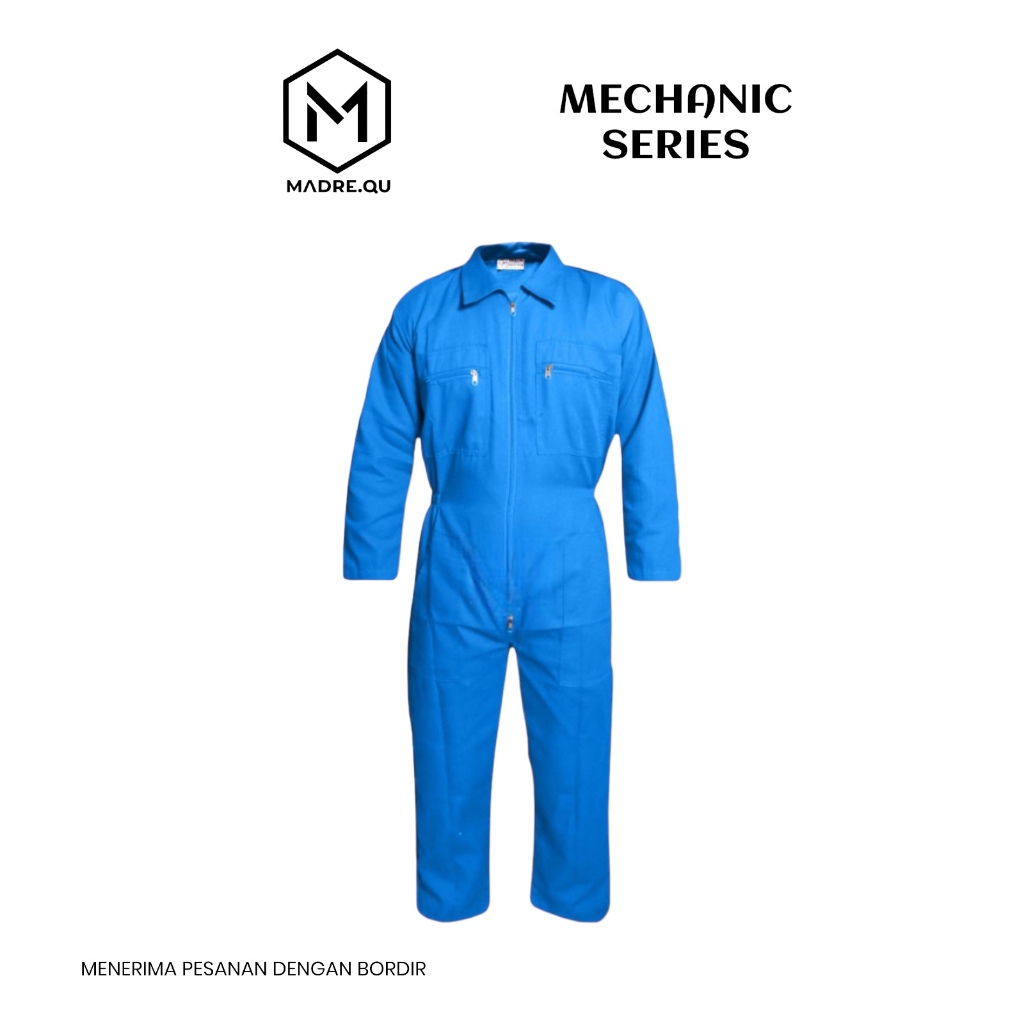 Madre.qu - Wearpack Polos Safety Coverall Pertamina Blue Mechanic ...