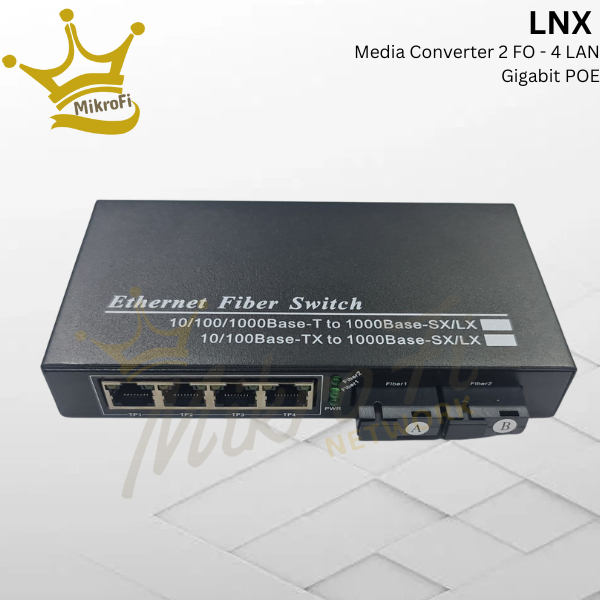 Media Converter Ethernet Fiber Switch 2 Port FO 4 Port LAN Gigabit Poe/2 FO 4 Gigabit LAN Poe /2 ...