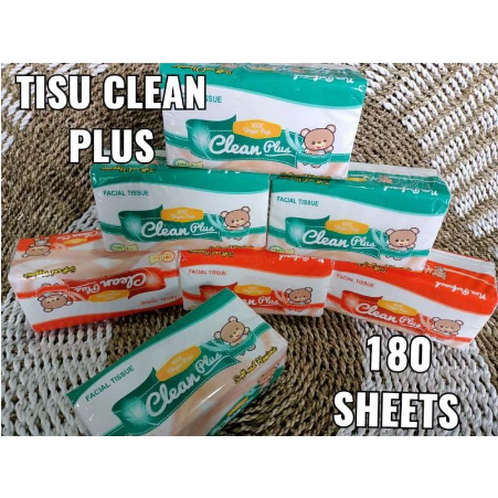Clean Plus Facial Tissue 180 sheets / Facial Tissue (1 SET 6 PACK ...