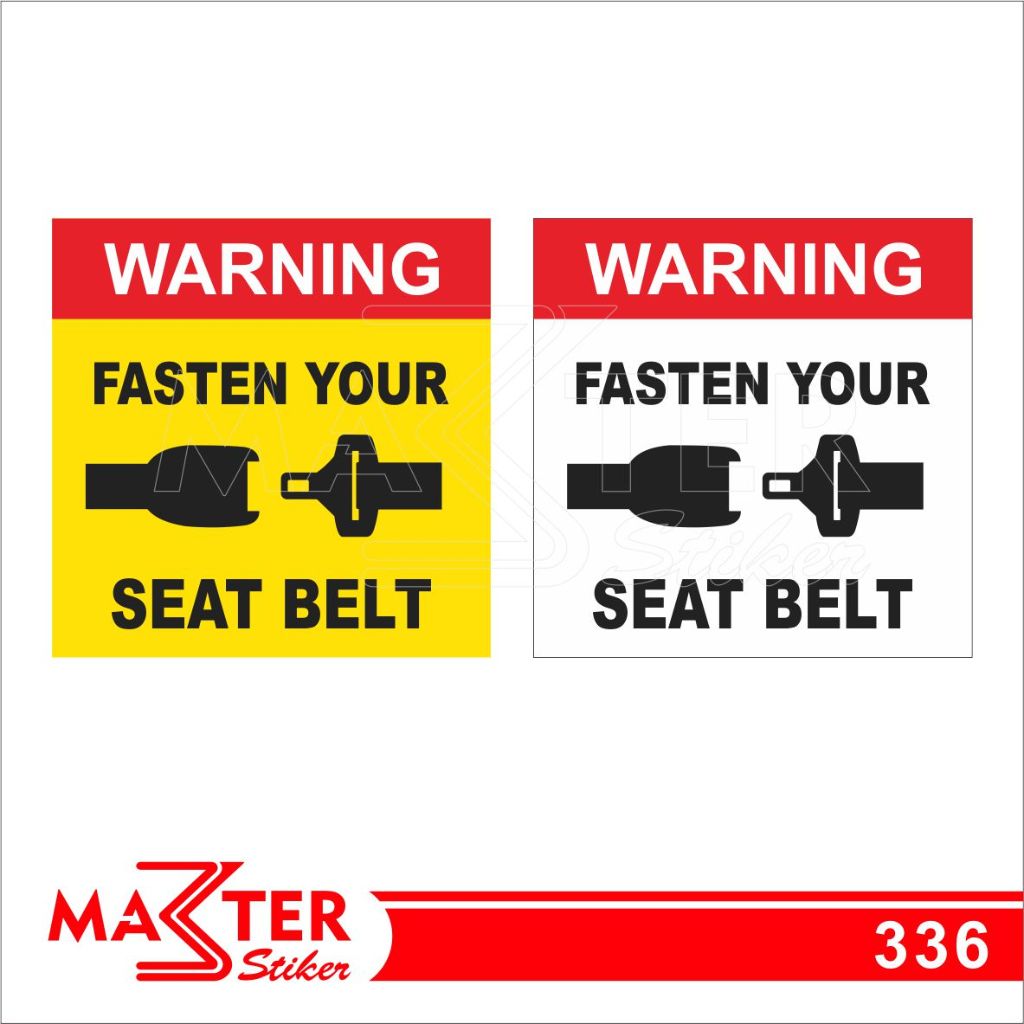336 - Fasten Your Seat Belt Warning Sticker, Vinyl Sticker, Premium ...