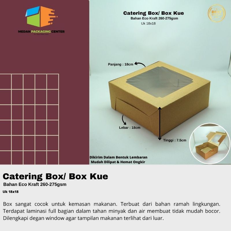 Sponge box / catering box / kraft rice box / rice box 5pcs (18x18 ...