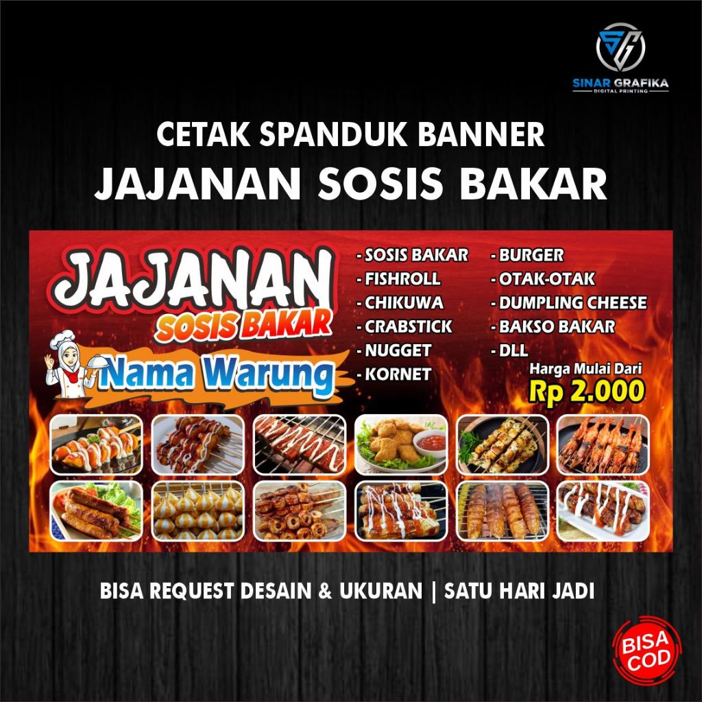 Grilled Sausage Snack Stall Banner/Custom Design | Shopee Singapore