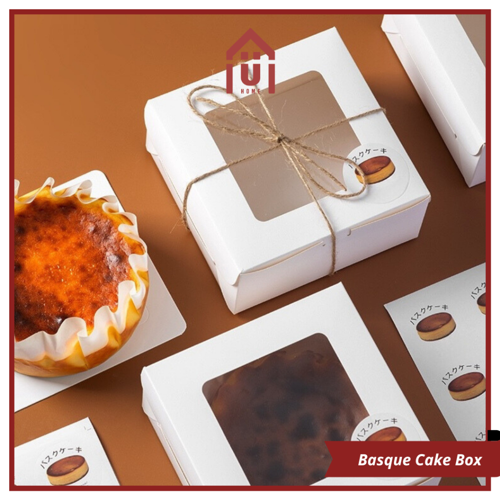 PUTIH Uniso - BASQUE CAKE BOX SIMPLE CARDBOARD CAKE GIFT CAKE STORAGE ...