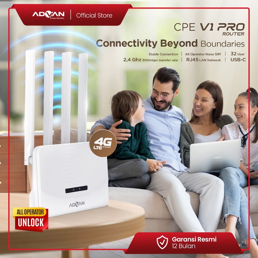 Advan CPE V1 PRO ROUTER WIFI MODEM 4G LTE Unlock All Operators | Shopee ...