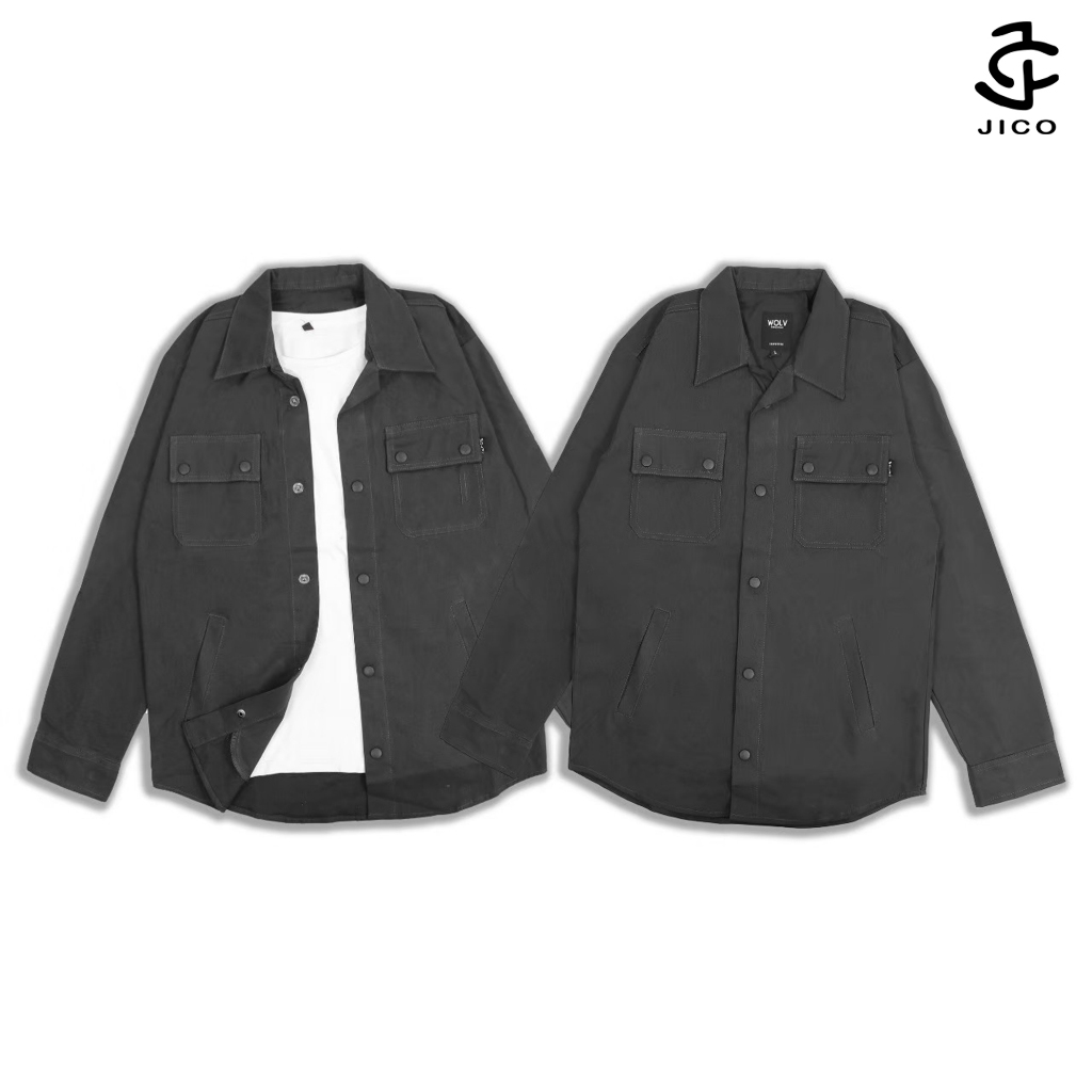 Jico Trucker Jacket Men Semi Parka Canvas Size S 3xl Color Gray Shopee Singapore