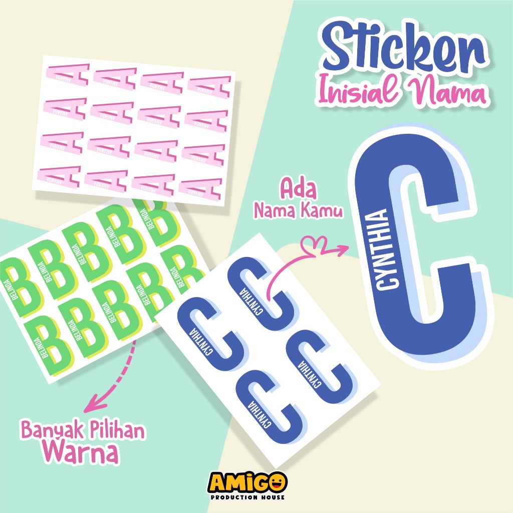 Children's Name Label Stickers, Aesthetic Initials, ATK Book Stickers ...