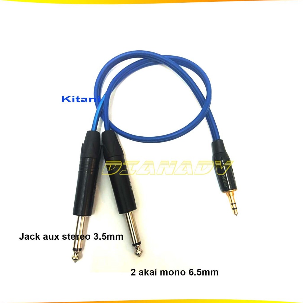 Akai Mini Stereo Audio Cable Jack 3.5mm/Hp to Dual Akai Mono 6,5mm ...