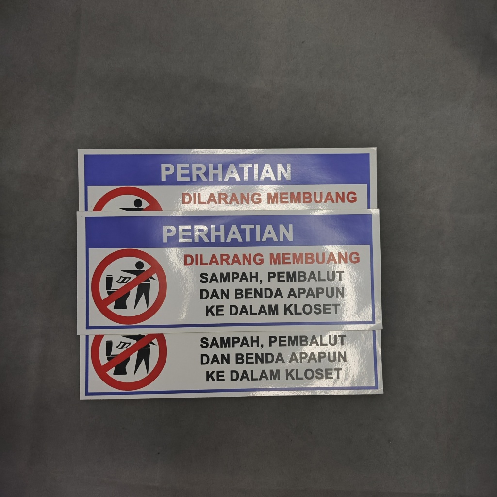 Label Sign Sticker No Dispose Of Garbage In The TOILET | Shopee Singapore