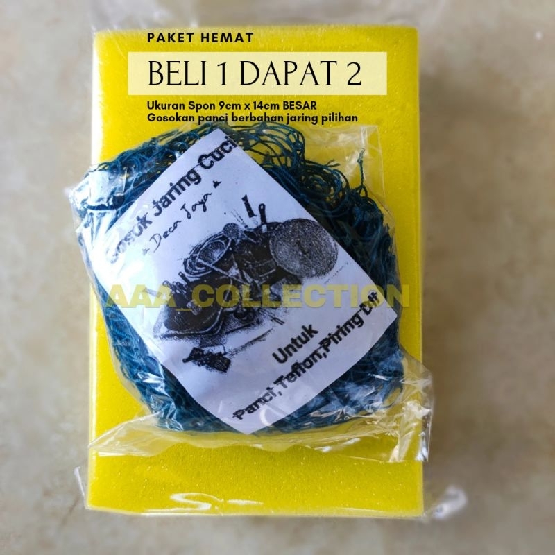 POT SCRATCHING NET + DISH WASHING SPONGE BUY 1 GET 2 (SAVE PACKAGE ...