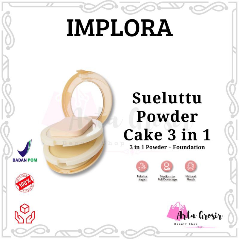 IMPLORA COMPACT POWDER 3IN1 POWDER FOUNDATION POWDER/ | Shopee Singapore