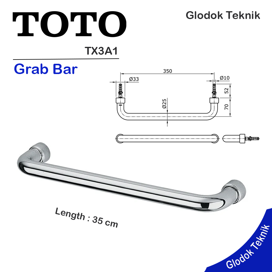Toto Grab Bar - For bathroom handle TX3A1 | Shopee Singapore