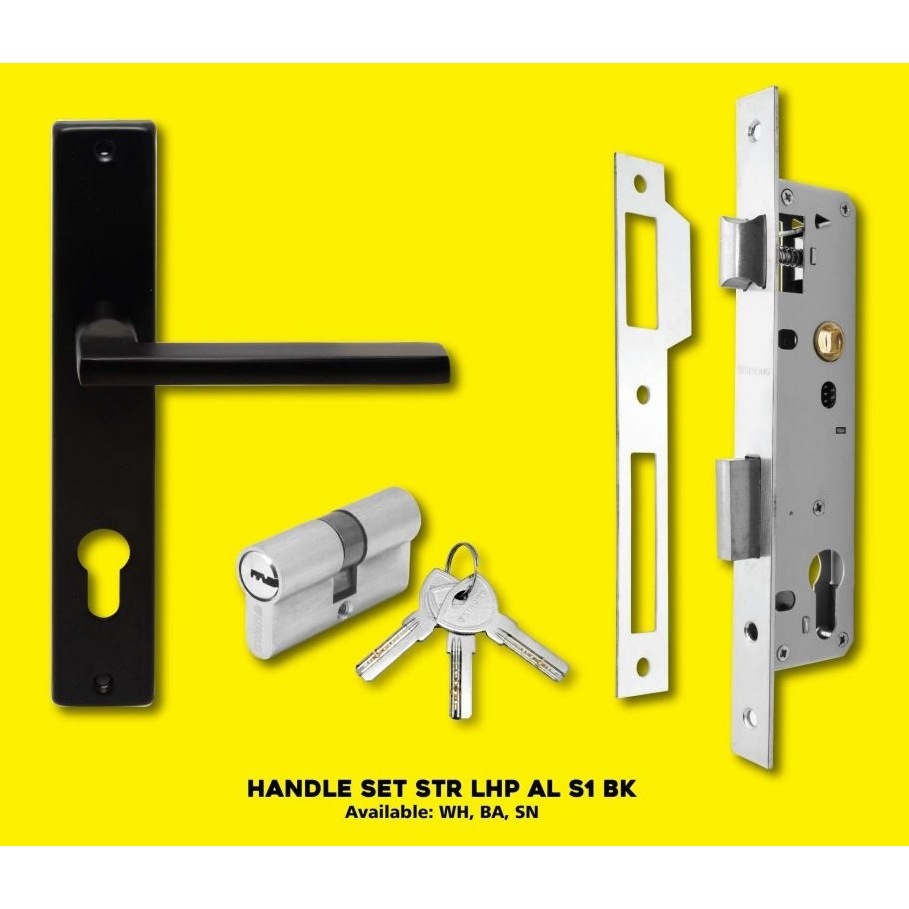 Aluminum Door Lock Set Plate Handle + Mortise 8385 Backset 30x85 + Lock ...