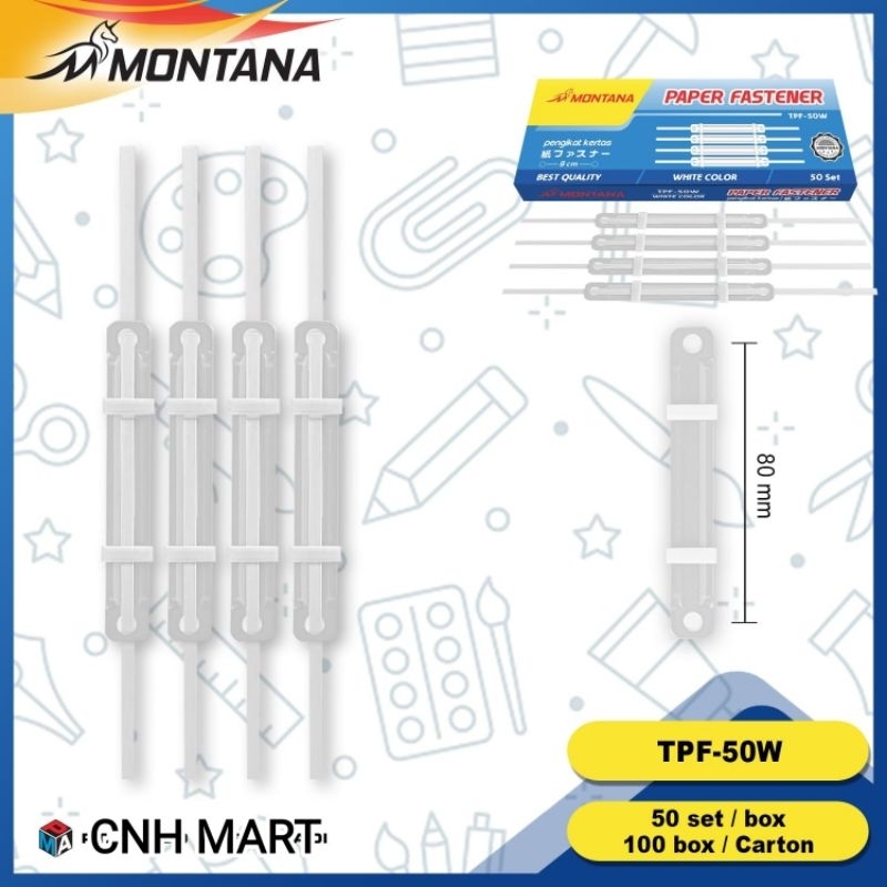 PUTIH Montana White Paper Fastener - Acco White Paper Fastener - 1 Box ...