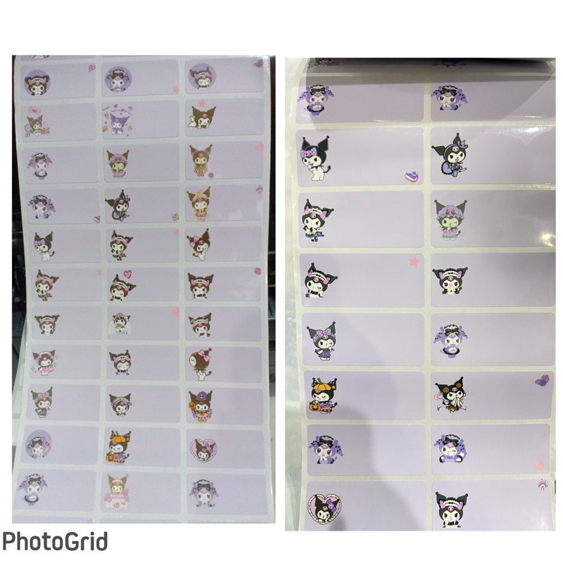 Purple KUROMI Name label waterproof/waterproof Name label | Shopee ...