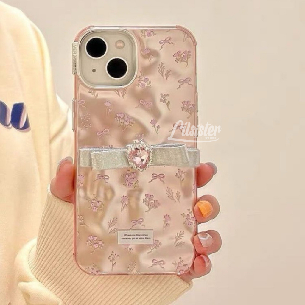 LAST STOCK Ribbon Flower Bell Texture Hard Case (XR 11 12 13 14 15 PRO ...