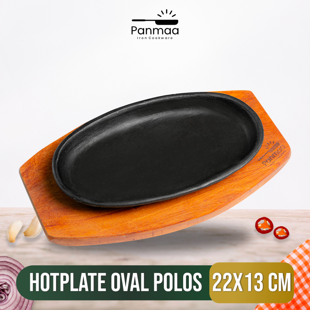 PANMAA Cast Iron Hot Plate Steak / Plain Oval Steak Plate (22x13cm ...