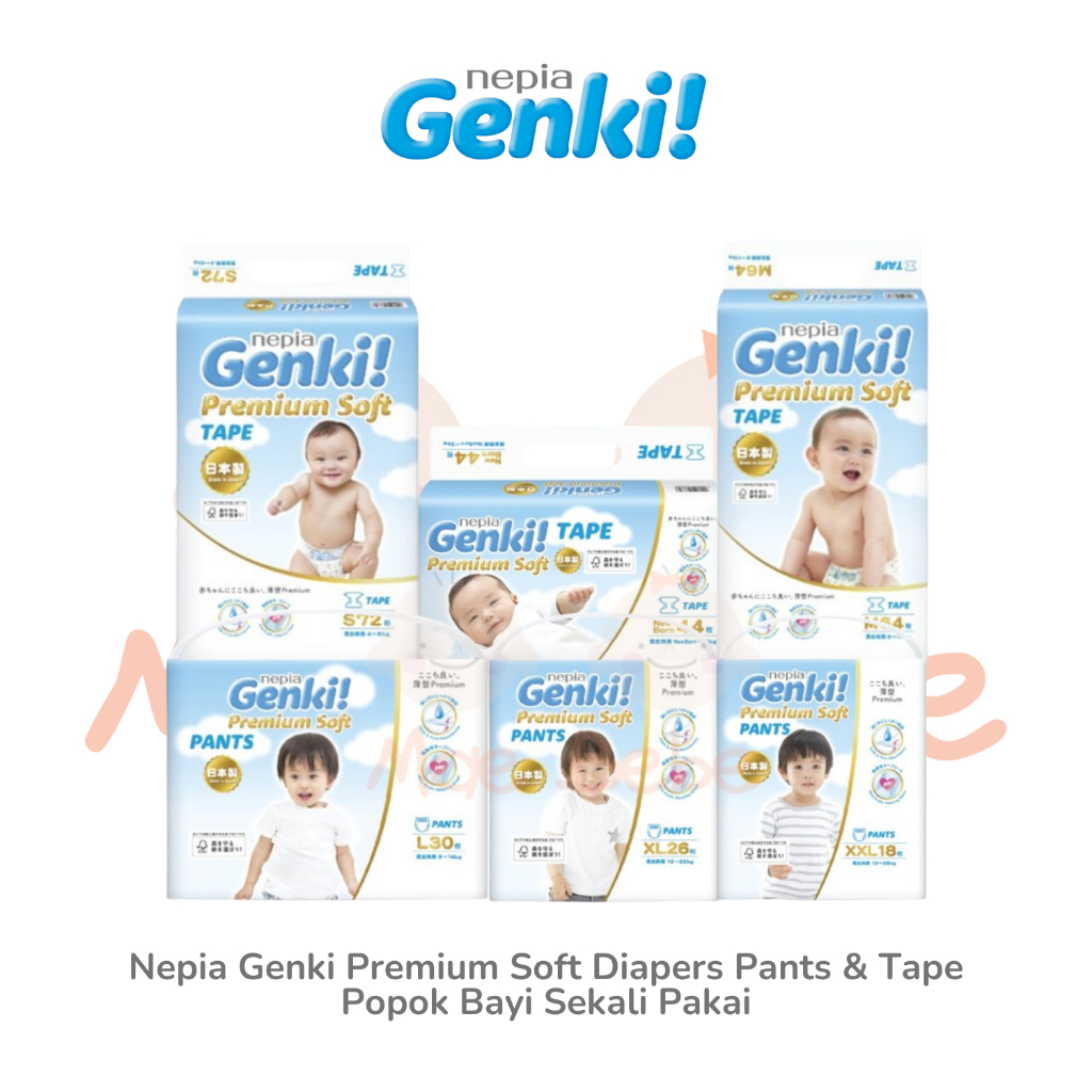 Nepia Genki Premium Soft Diapers Tape & Pants Disposable Baby Diapers ...