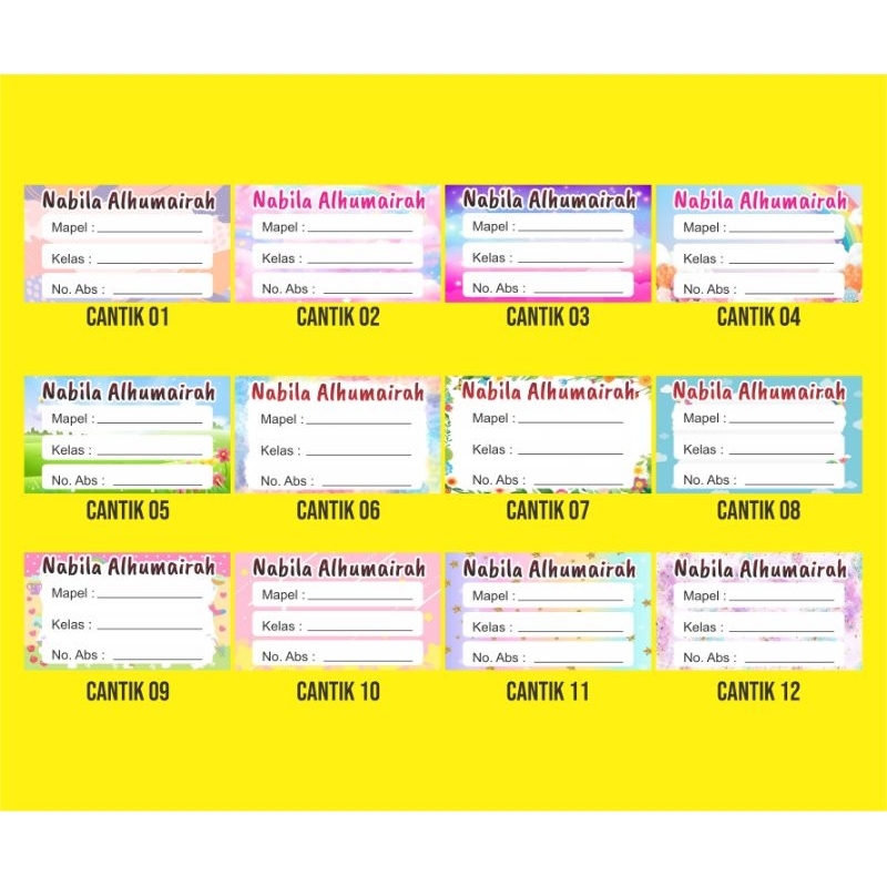 20 BOOK STICKERS STUDY LABELS MAPEL STICKERS | Shopee Singapore