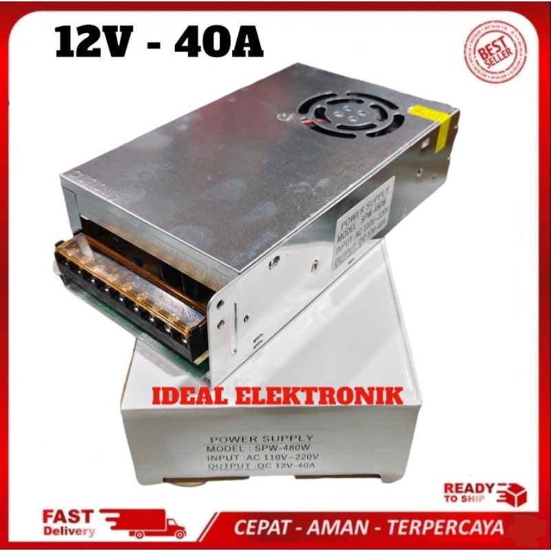 Cctv Power Supply 12V 40A Power Supply Switching 40 Amper 12 Volt PSU 40A 12V | Shopee Singapore