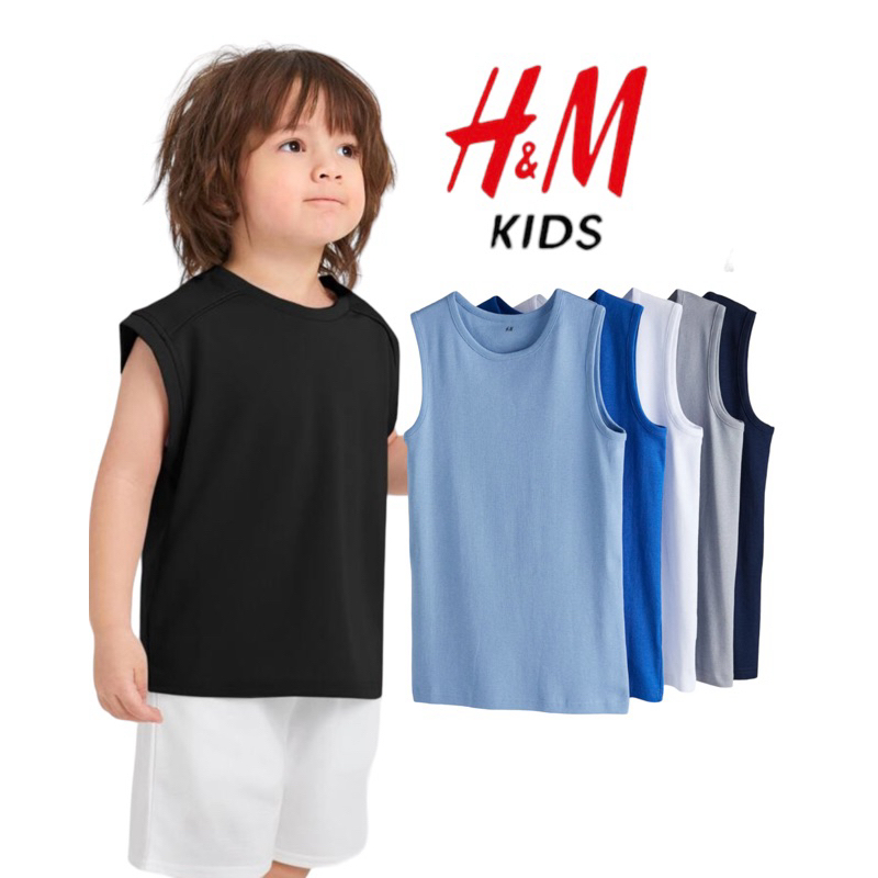 HNM CHILDREN'S VEST TOP T-SHIRT / TANK TOP Unisex Cotton Combed (1-12 ...