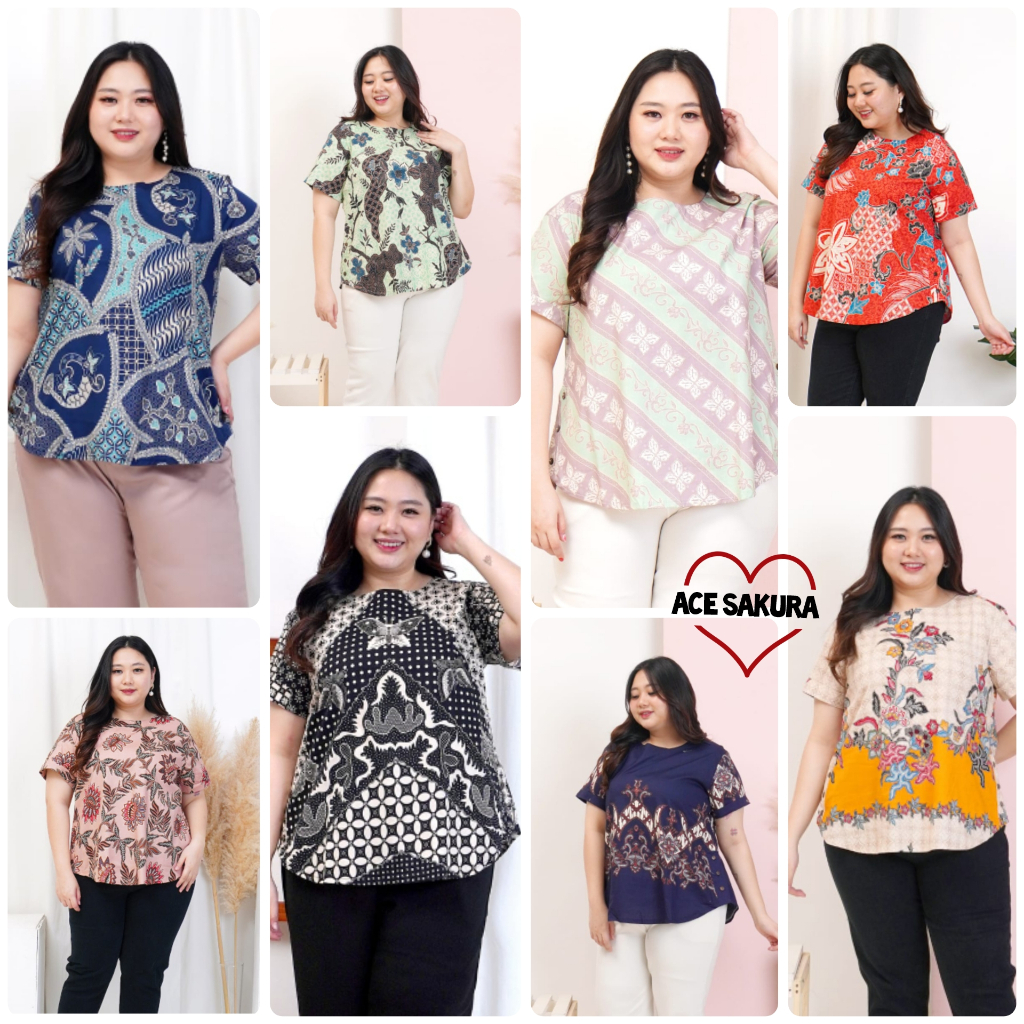 Bigsize BLOUSE BATIK RANI 373 JUMBO XXL Tops For Women Office Work ...