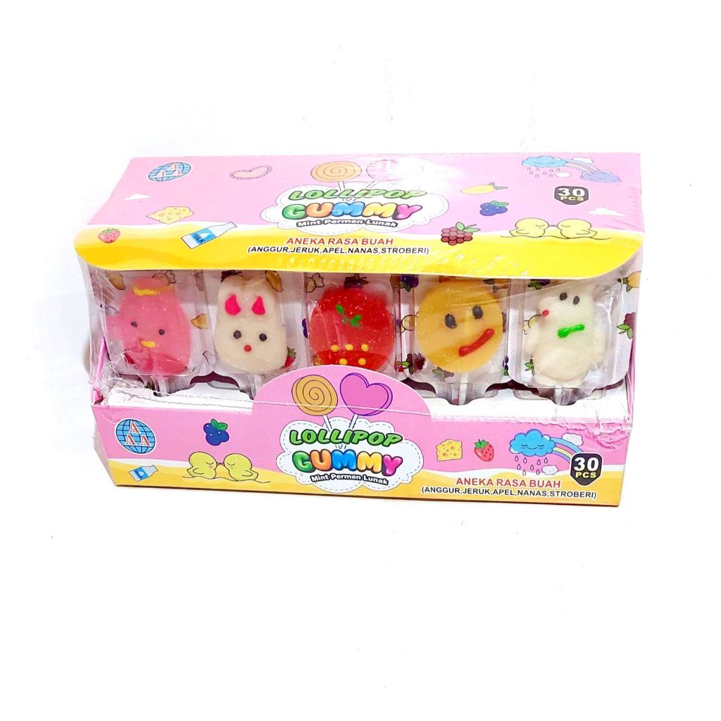 Lollipop Gummy Mint Candy Jelly Soft Loli (30Pcs Contents) | Shopee ...