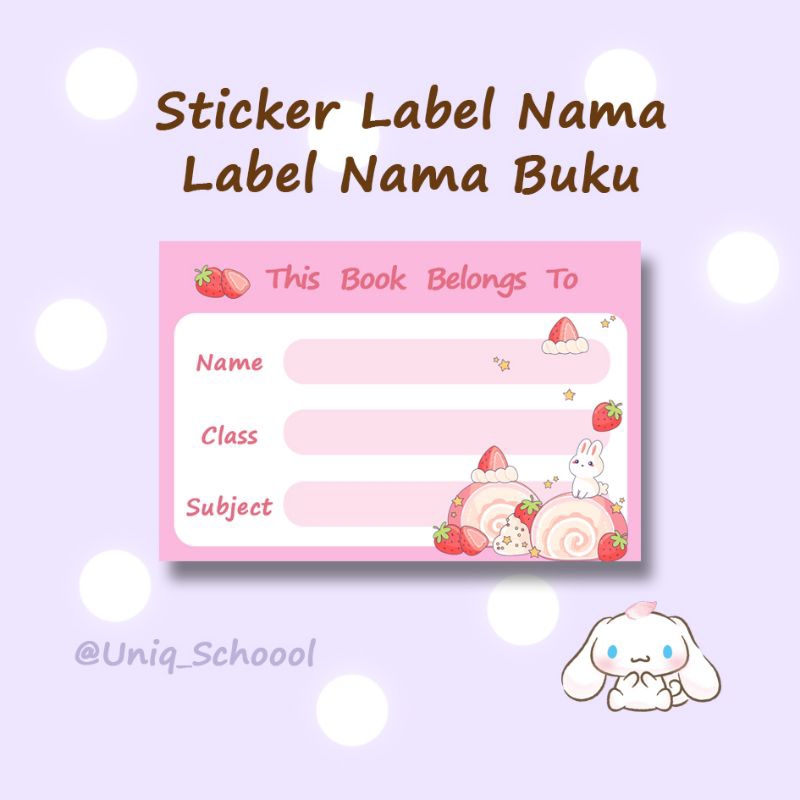 Aesthetic Book Name Label Sticker Cute Label Sticker Label | Shopee ...