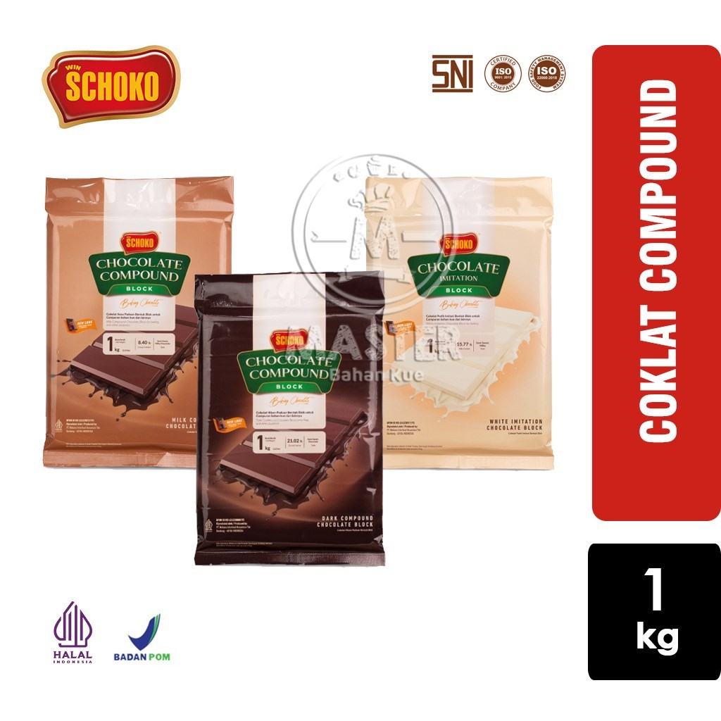 SCHOKO Premium Chocolate Block For Baking Compound Chocolate Bar [1 kg ...