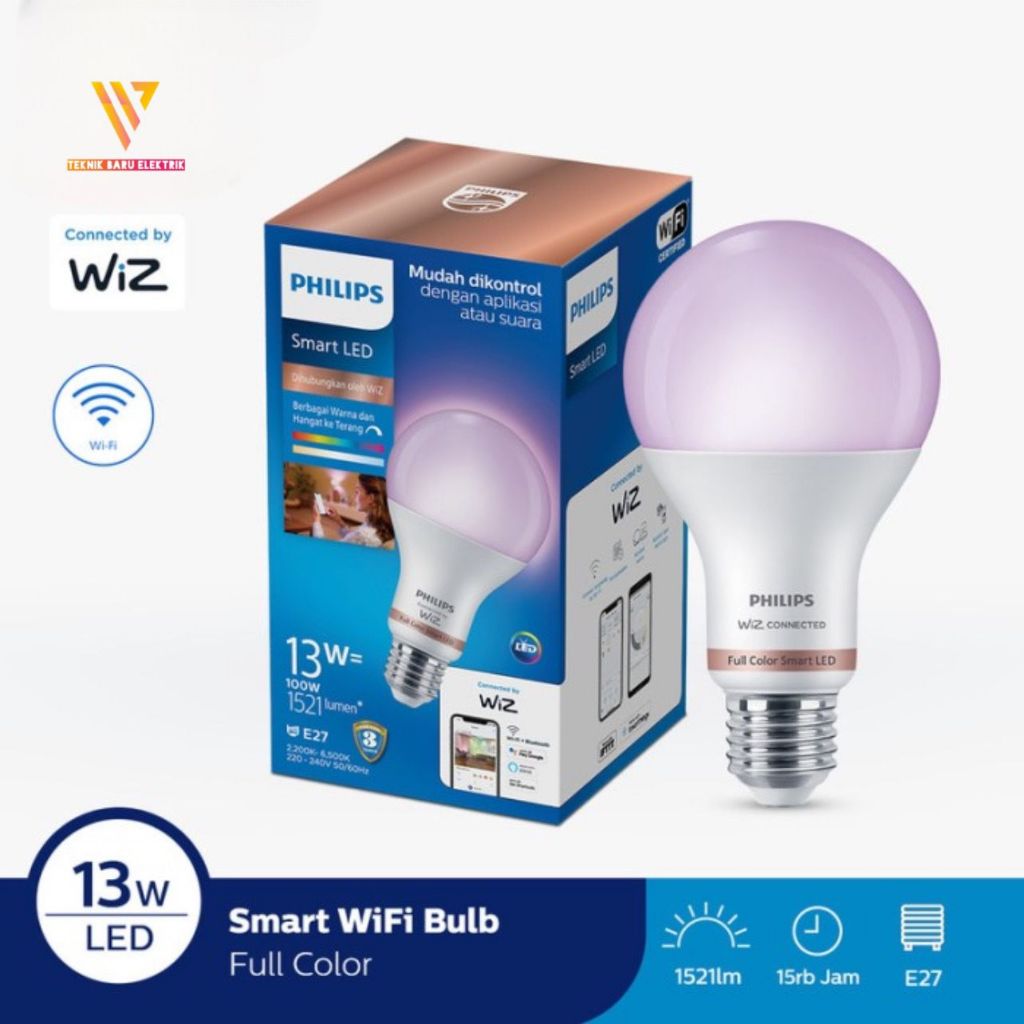 Philips Smart Wi Fi LED Lamp 8W 9W 13W Tunable White Full Color - Putih ...