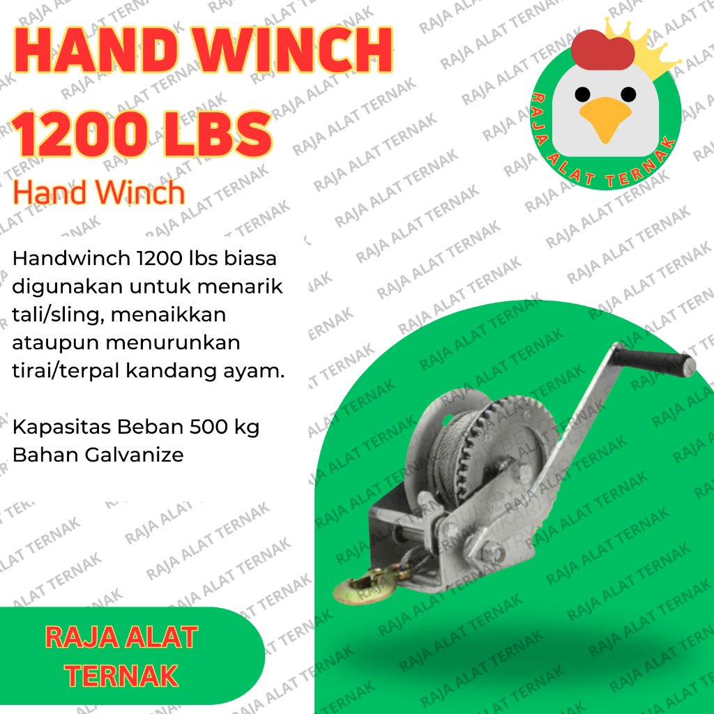 King of Livestock Hand Winch Manual Pulley/ 1200 LBS Hoist/ - Chicken ...