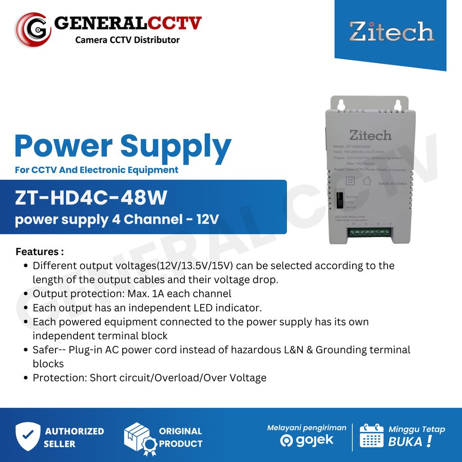 Power Supply 4ch Zitech ZT-HD4C-48W 4A 1 Year Warranty | Shopee Singapore