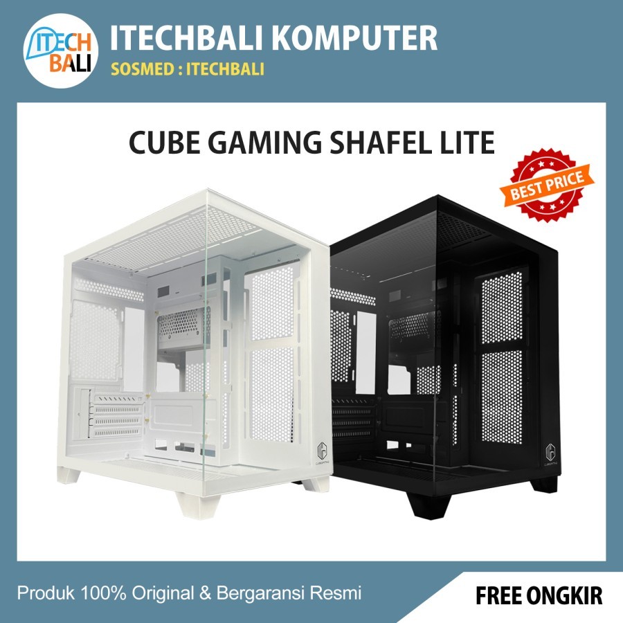 Casing CUBE GAMING SHAFEL LITE Version MATX Black -White Casing pc ...