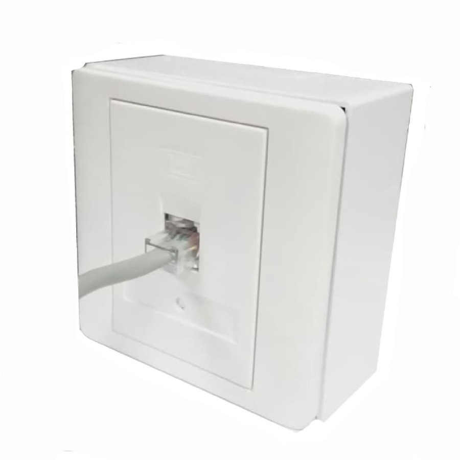 Wall Port rj45 Face plate rj45 + Modular cat6 + Outbow 1 Port 2 Port ...