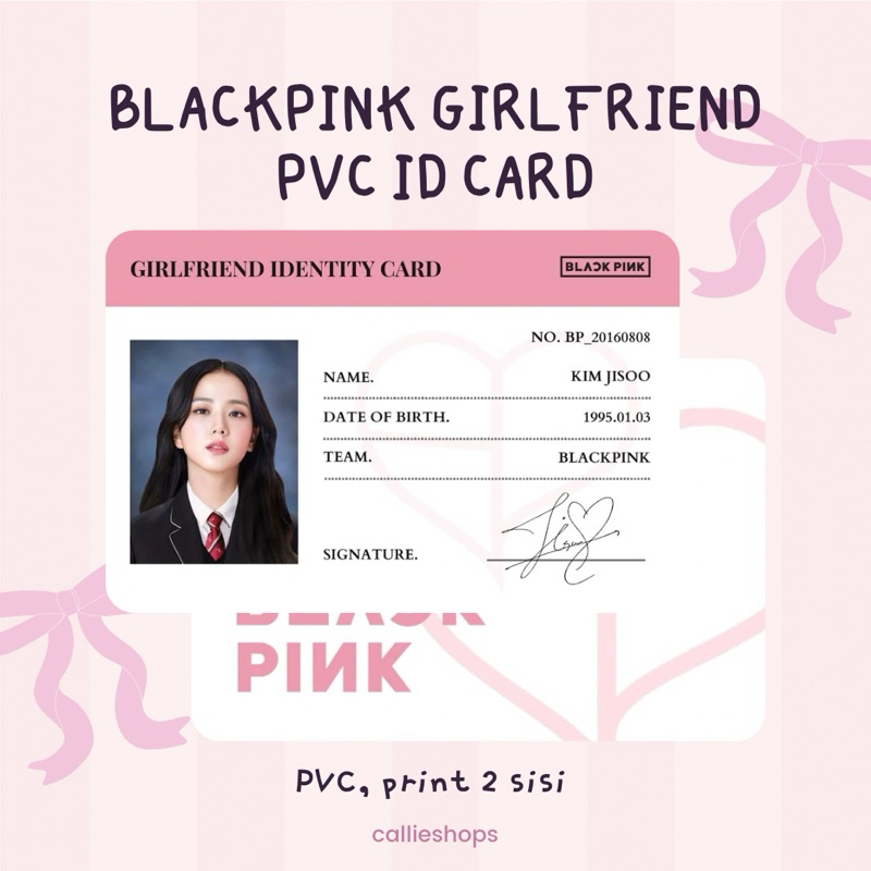 Blackpink PVC ID Card/Photocard Jisoo Jennie Lisa Rose | Shopee Singapore