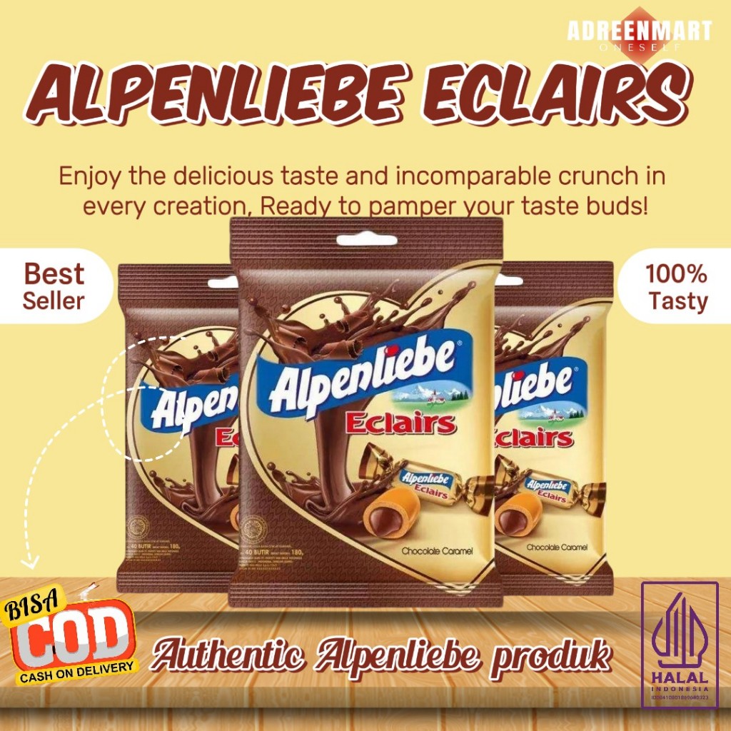 Alpenliebe Eclairs Chocolate Caramel - Chocolate Caramel Jar Candy ...