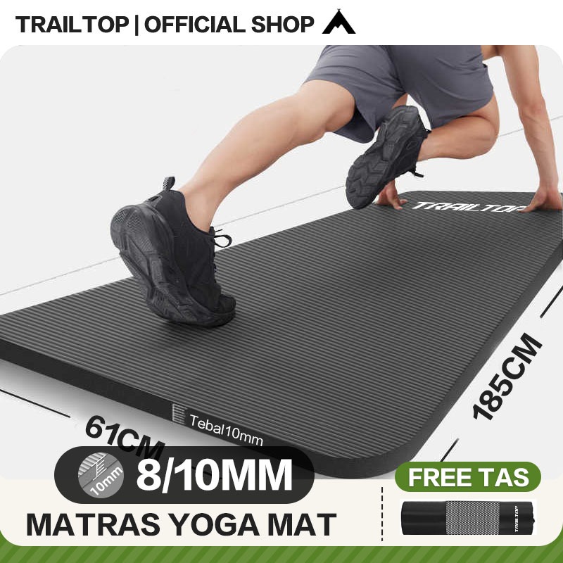 TrailTop NBR Yoga Mat Anti-Slip Yoga Mat Sports Carpet 8-10 mm Thick ...