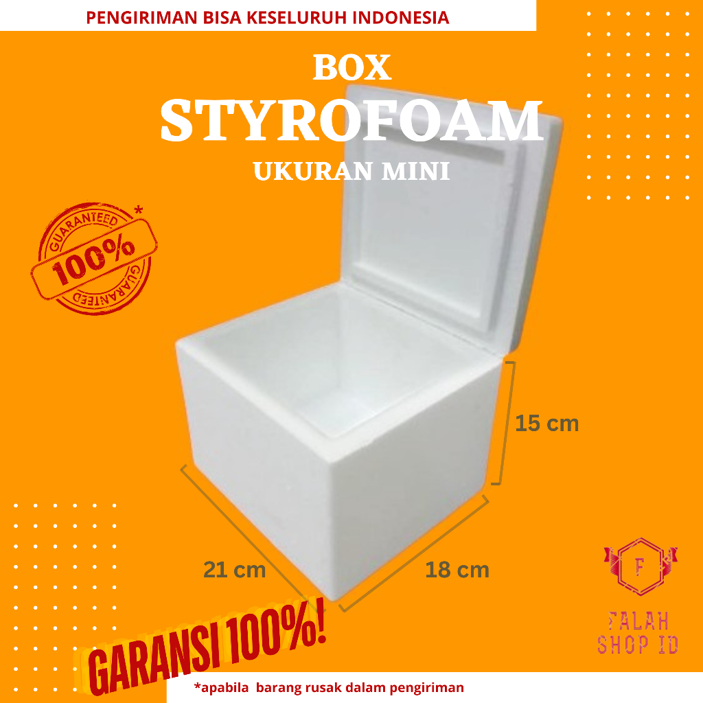 STYROFOAM BOX MINI 20.5 X 18.2 X 15.3 CM / BOX XS2 / BOX XS 2 / BOX ...