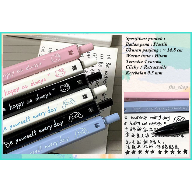 Hello Kitty Cinnamoroll Pen Square Gel Pen Aesthetic Pen Aesthetic ...