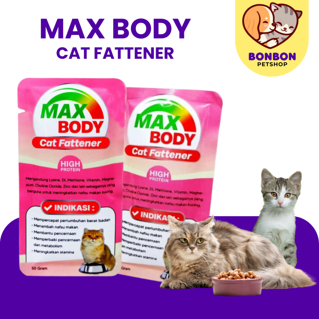 Max Body Cat Fat Vitamin Fat Cat 50gr Powder High Protein 50gr Non ...