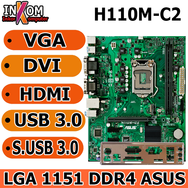 Mobo Intel Socket LGA 1151 H110 Asus Onboard Motherboard | Shopee Singapore