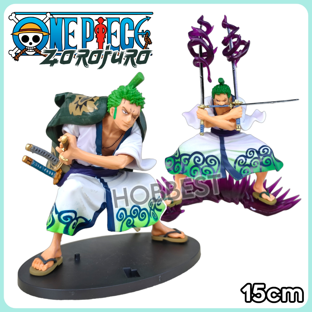 One PIECE Action Figure: ZOROJURO 15cm - Miniature Display Toy Roronoa ...